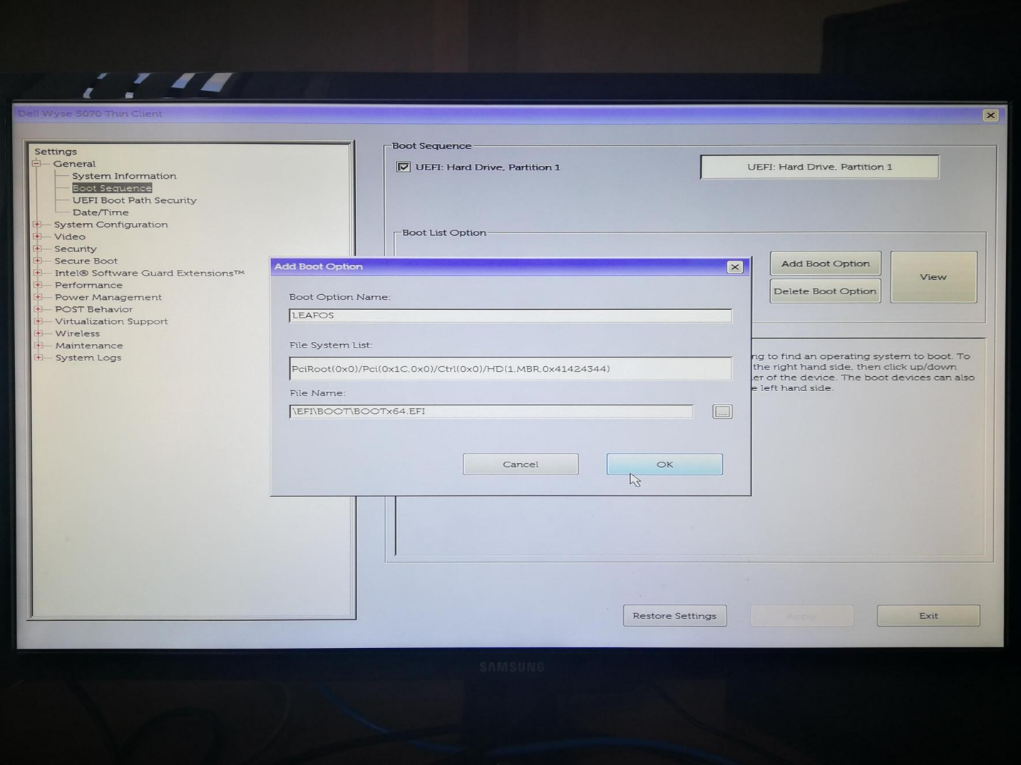 Repurposing a Dell Thin Client with LEAF OS